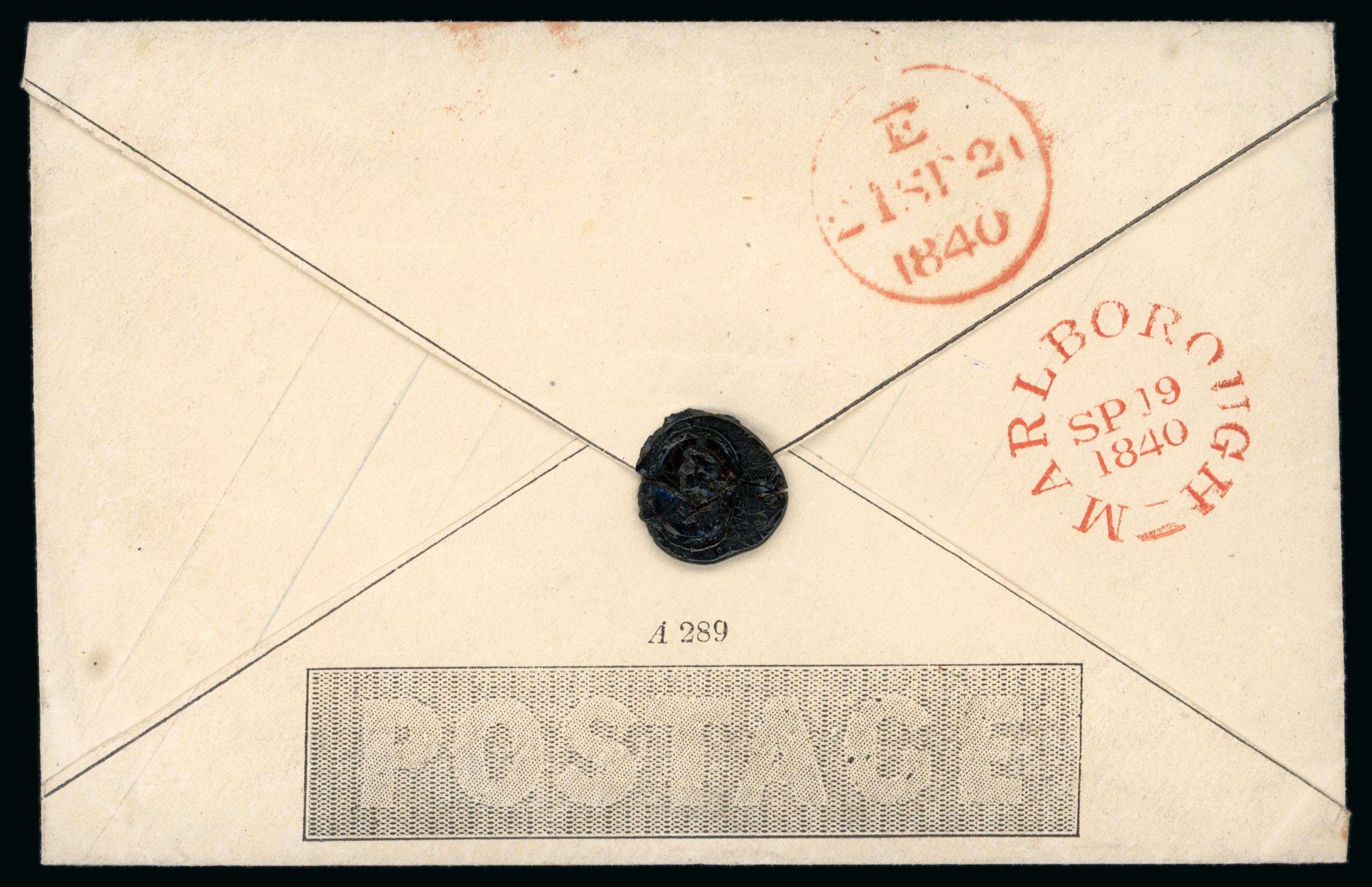 Lot 70025 - 1840 (Sep 19) 1d Mulready envelope, second series stereo ...