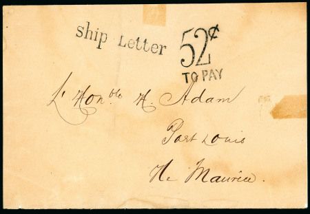 Lot 70002 - 1887 envelope to Port Louis, showing "ship Letter" | Vente ...